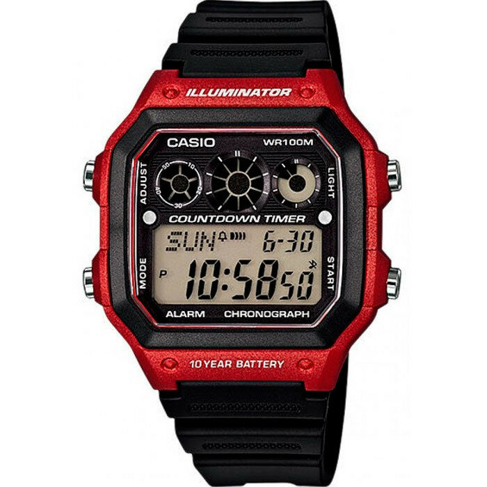 Наручные часы CASIO Collection, черный/красный
