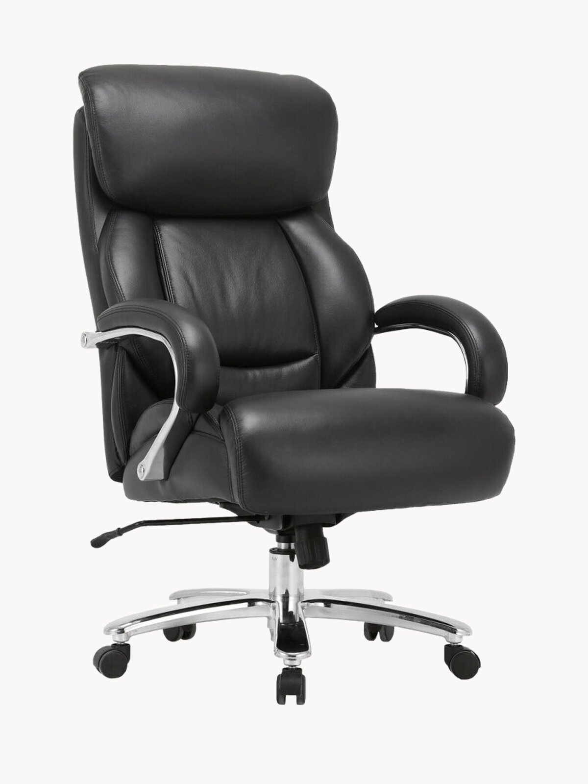 Компьютерное, офисное, удобное кресло для руководителя с подлокотниками Brabix Premium "Pride HD-100", до 250 кг, натуральная кожа, черное, 531940