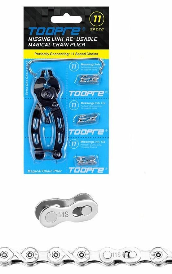 Набор, плоскогубцы для замыкания и размыкания цепи, 3 замка на 11 скоростей, стальная спица для удержания цепи