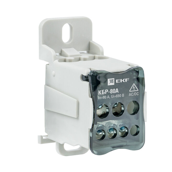 Блок распределения (Кросс) крепеж на панель DIN КБР-80А EKF plc-kbr80