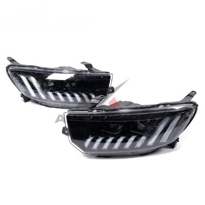 Фары Лада Гранта FL в стиле Audi с бегающими поворотниками и двойными BI-LED линзами