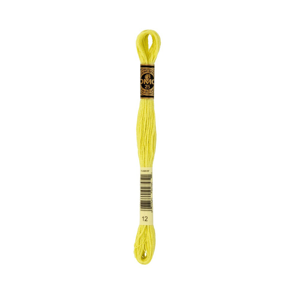 Мулине "DMC" 100% хлопок 8 м №0012 св. желтый