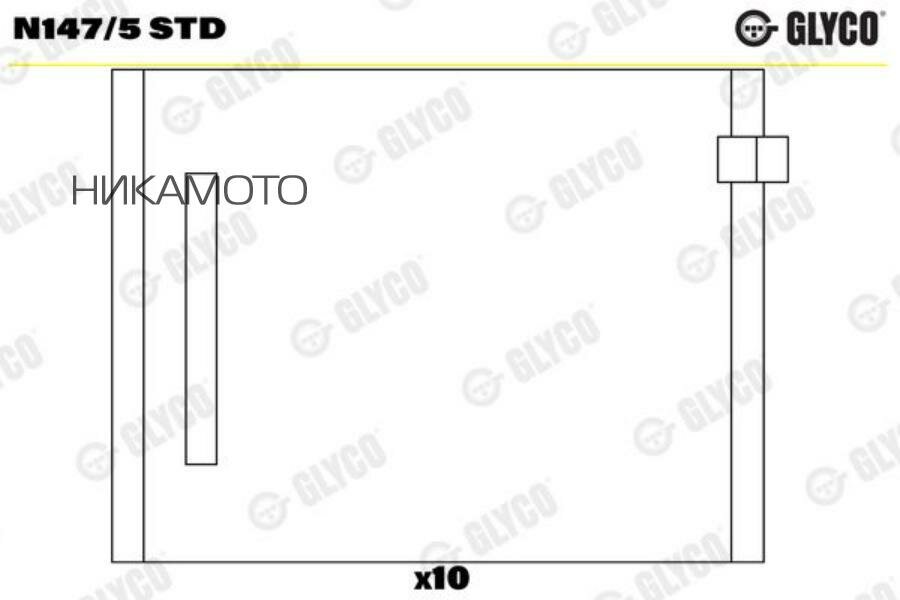 GLYCO N147/5 STD Вкладыши распредвала к-т 1.9TDi 91>
