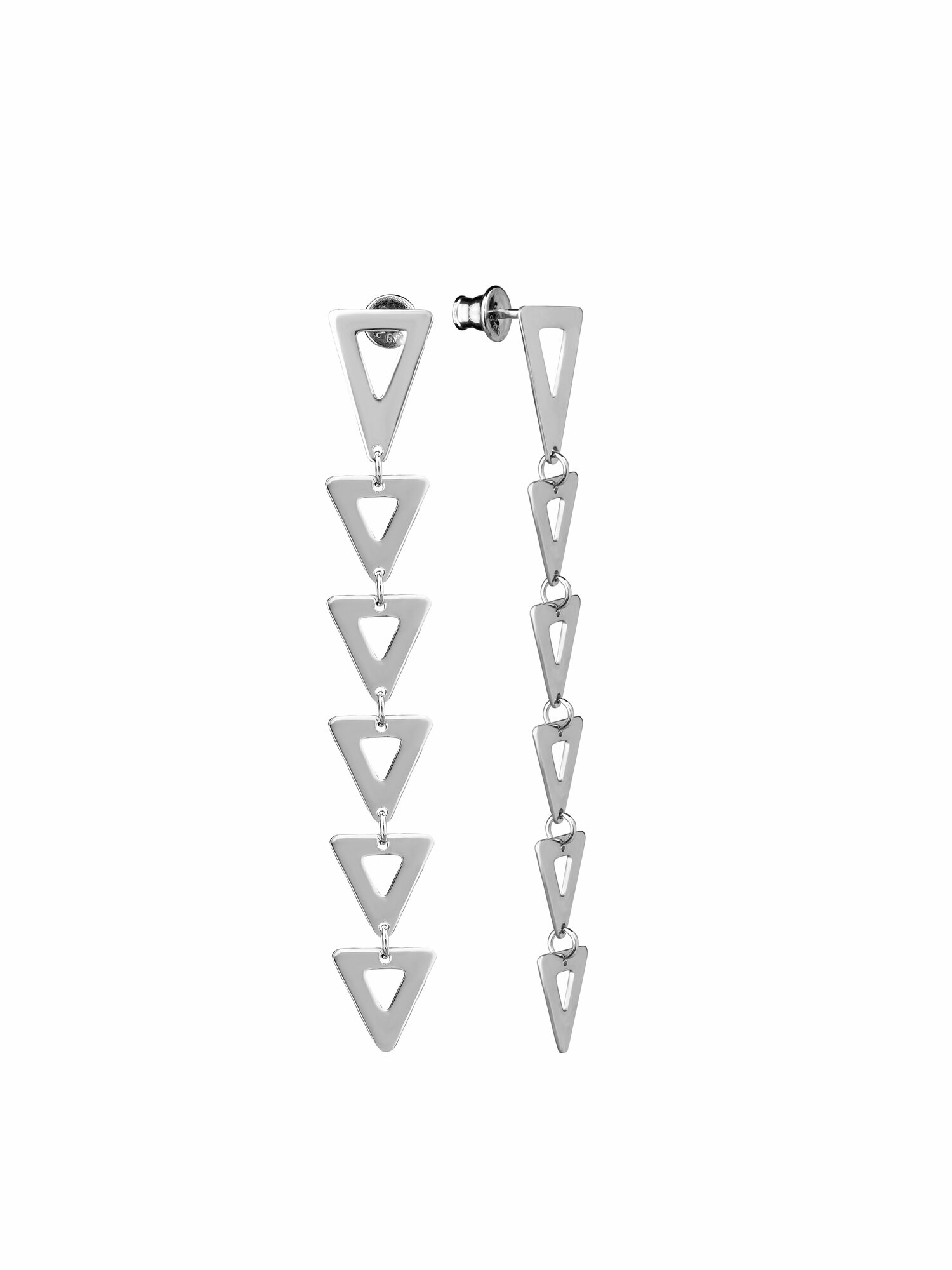 Серьги пусеты, серебро, 925 проба, родирование