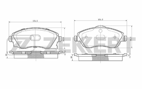Колодки тормозные ZEKKERT BS1234 диск. передн. Opel Combo I-II 01-, Corsa C III 00-, Meriva A 03-, T