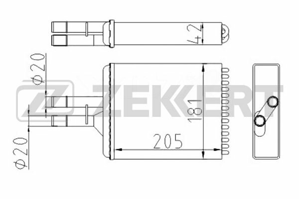 Радиатор печки ZEKKERT MK5077 Opel Vectra B 95-
