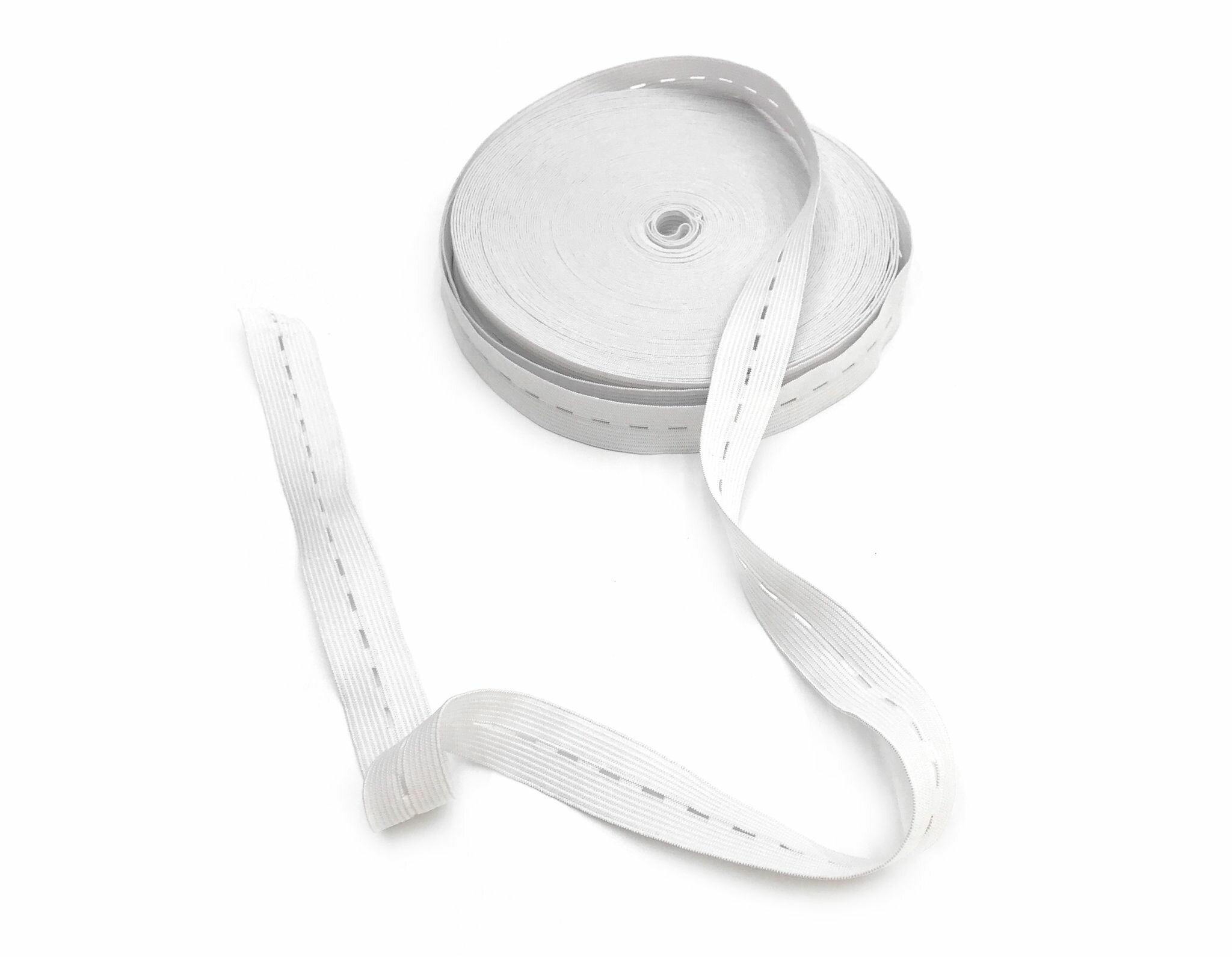 Резинка эластичная перфорированная белая 2 см - 2.5 м