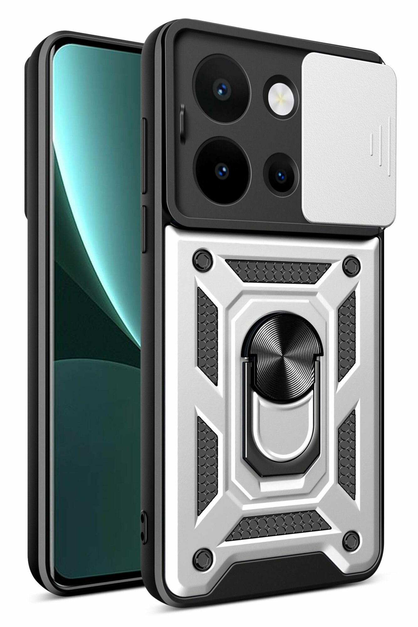 Чехол противоударный для Vivo Y36 4G / Виво У36 4G с защитой камеры armors (Серебристый)