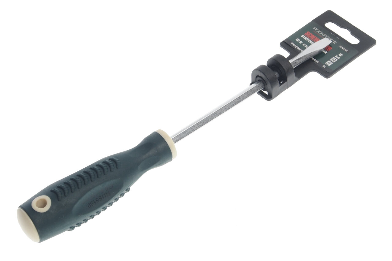 Отвертка шлицевая SL 6.5х150мм магнитная c держателем Profi S2 ROCKFORCE