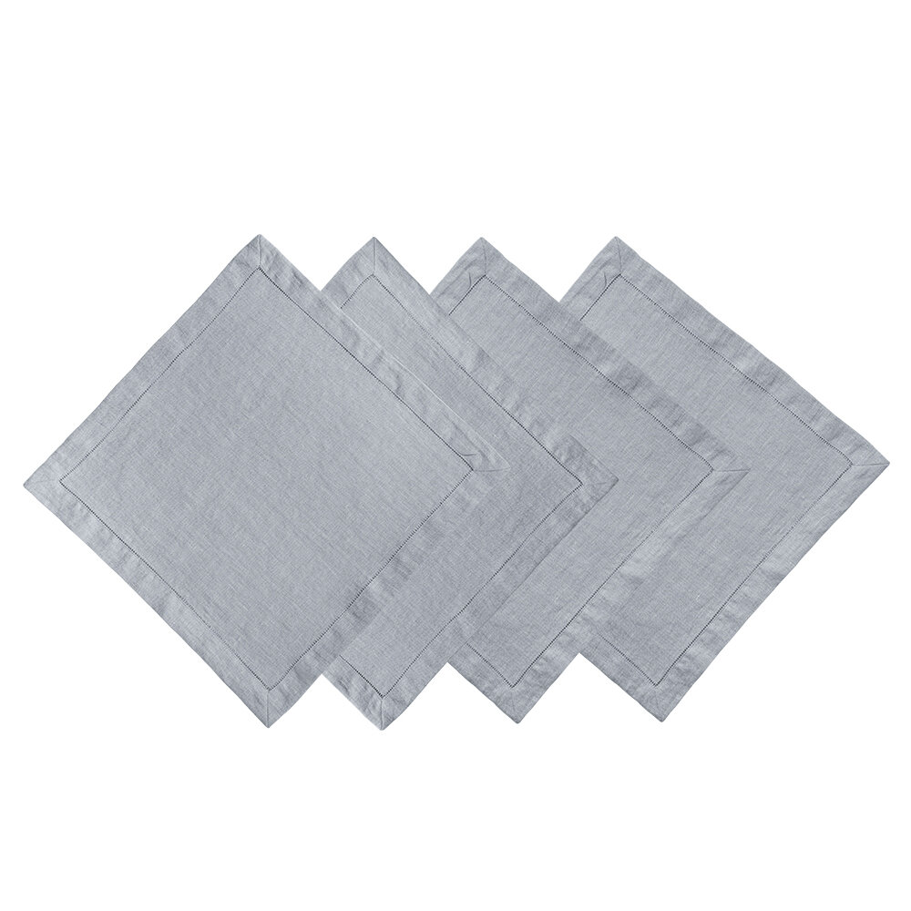 Салфетки сервировочные для стола BELLEHOME "Silver", 40х40 см, 50% хлопок, 50% лен, 4 шт.