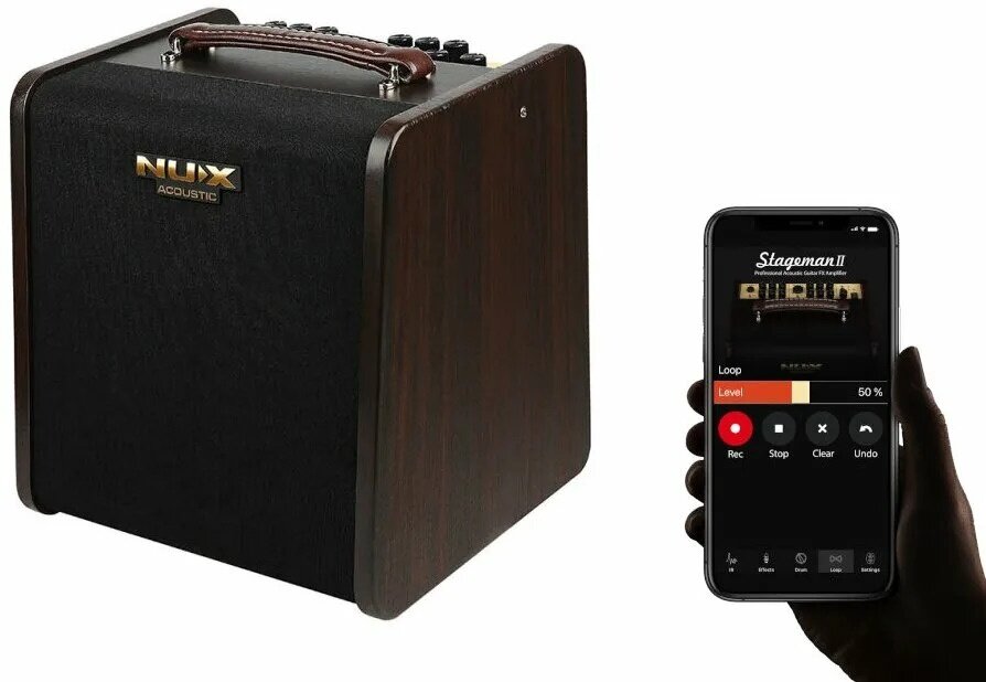 AC-80 Stageman II Комбоусилитель для акустической гитары, 80Вт, аккумуляторный, Nux Cherub