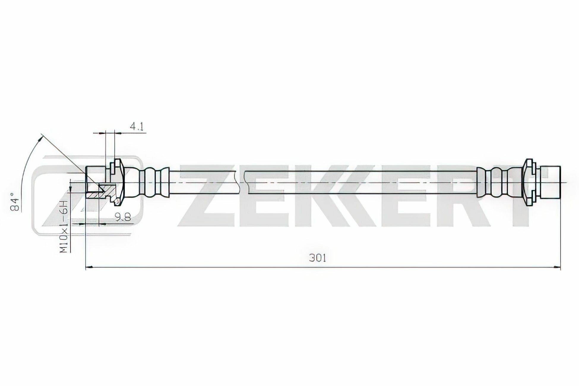 Шланг тормозной передний Toyota Corolla (E100 E110) 92- Hilux (N10 N20 N30) 05- Zekkert арт. bs-9501