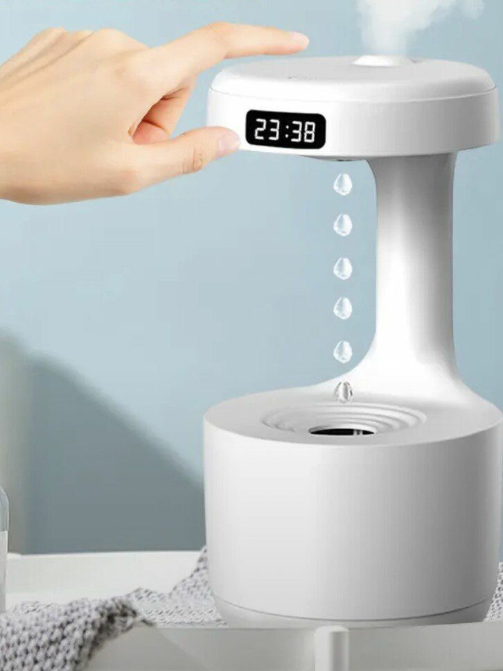 Увлажнитель антигравитационный с электронными часами/Увлажнитель воздуха / Увлажнитель воздуха для дома / Увлажнитель воздуха настольный / Увлажнитель воздуха с подсветкой /Аромадиффузор / Аромадиффузор увлажнитель / Ночник / Диффузор для дома