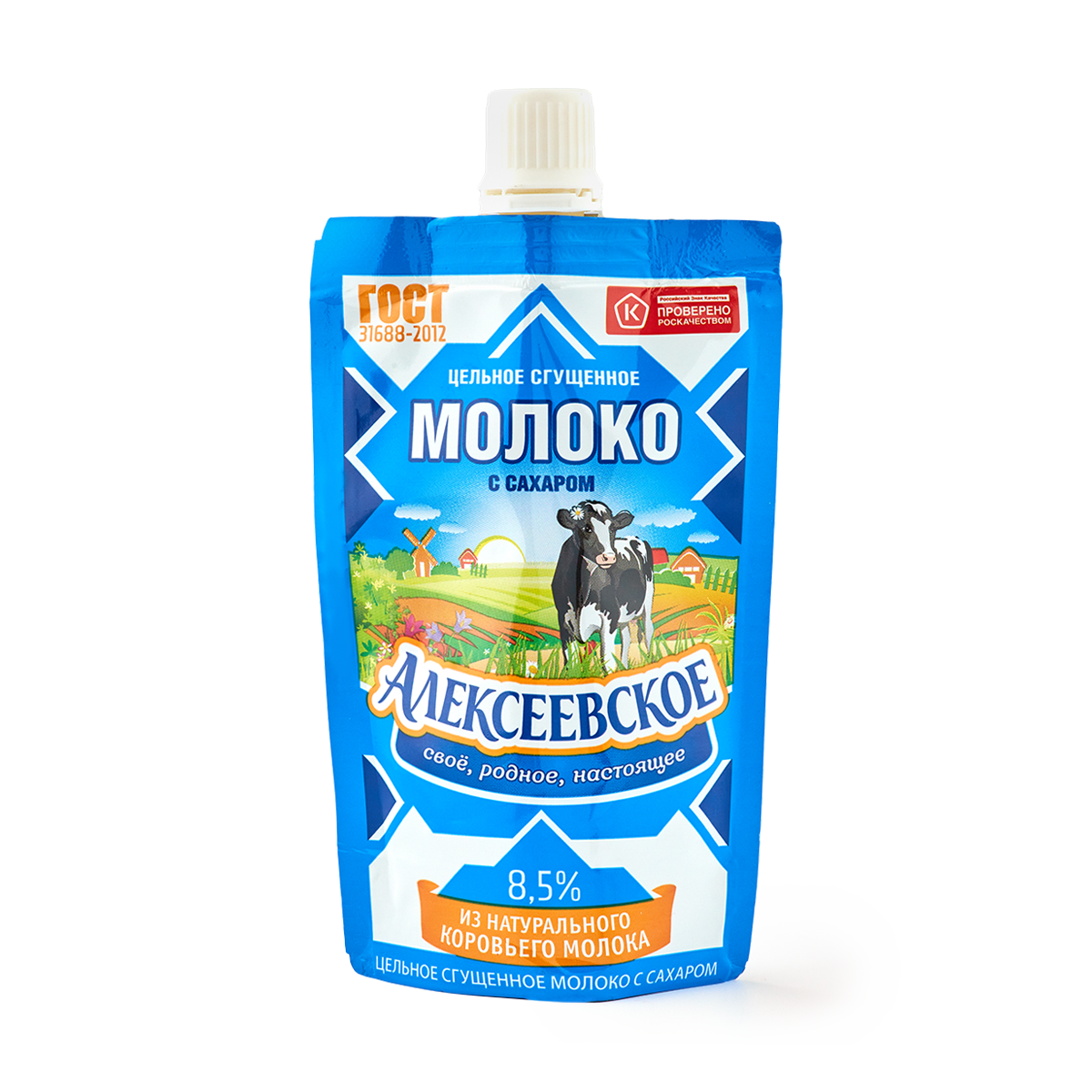 Сгущенное молоко Алексеевское цельное сгущенное с сахаром, 100 г