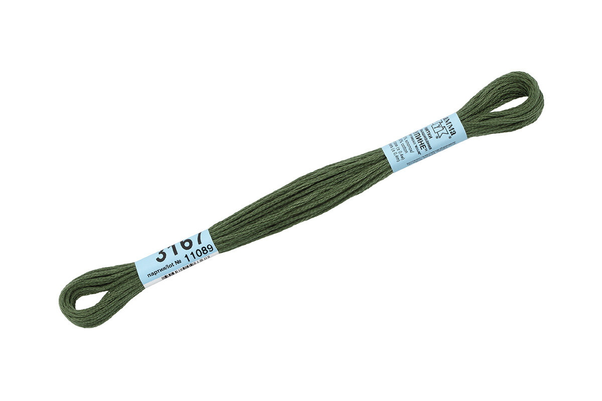 Мулине GAMMA нитки для вышивания 8м. 3167 темно-серо-зеленый, 1 штука.