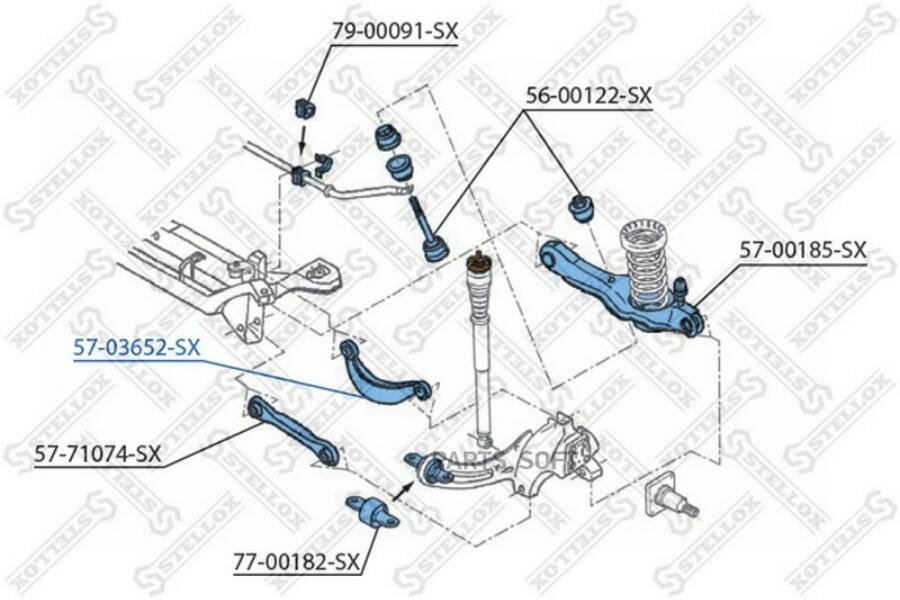 STELLOX 5703652_SX Рычаг задней подвески верхний Ford Focus 98-04 STELLOX 57-03652-SX
