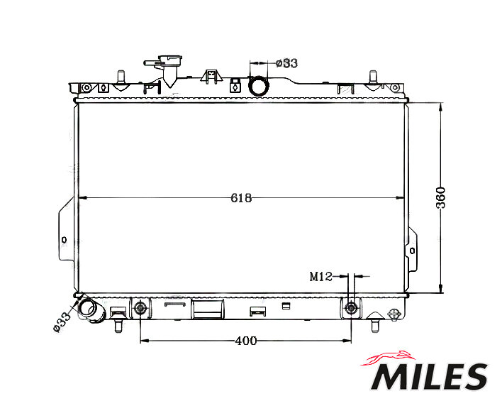 Miles Радиатор HYUNDAI MATRIX 1.6/1.8 A/T 01-