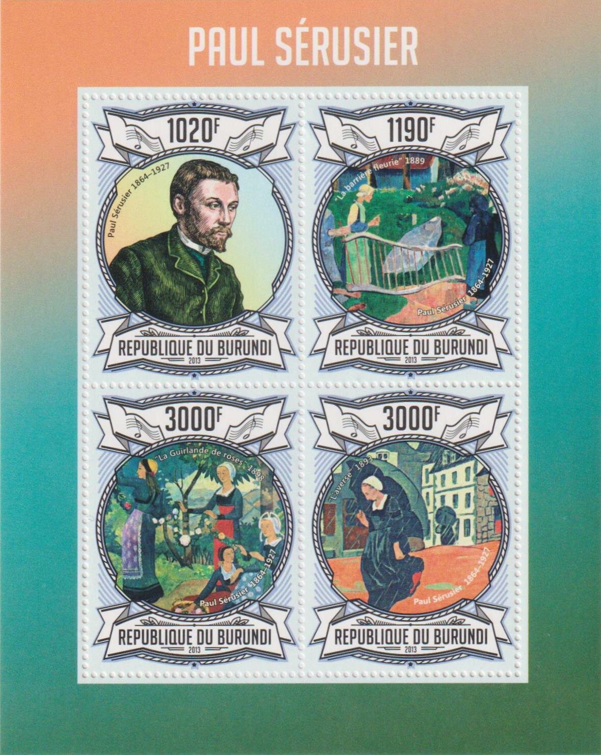 Почтовые марки Бурунди 2013г. "Пол Серюзье" MNH