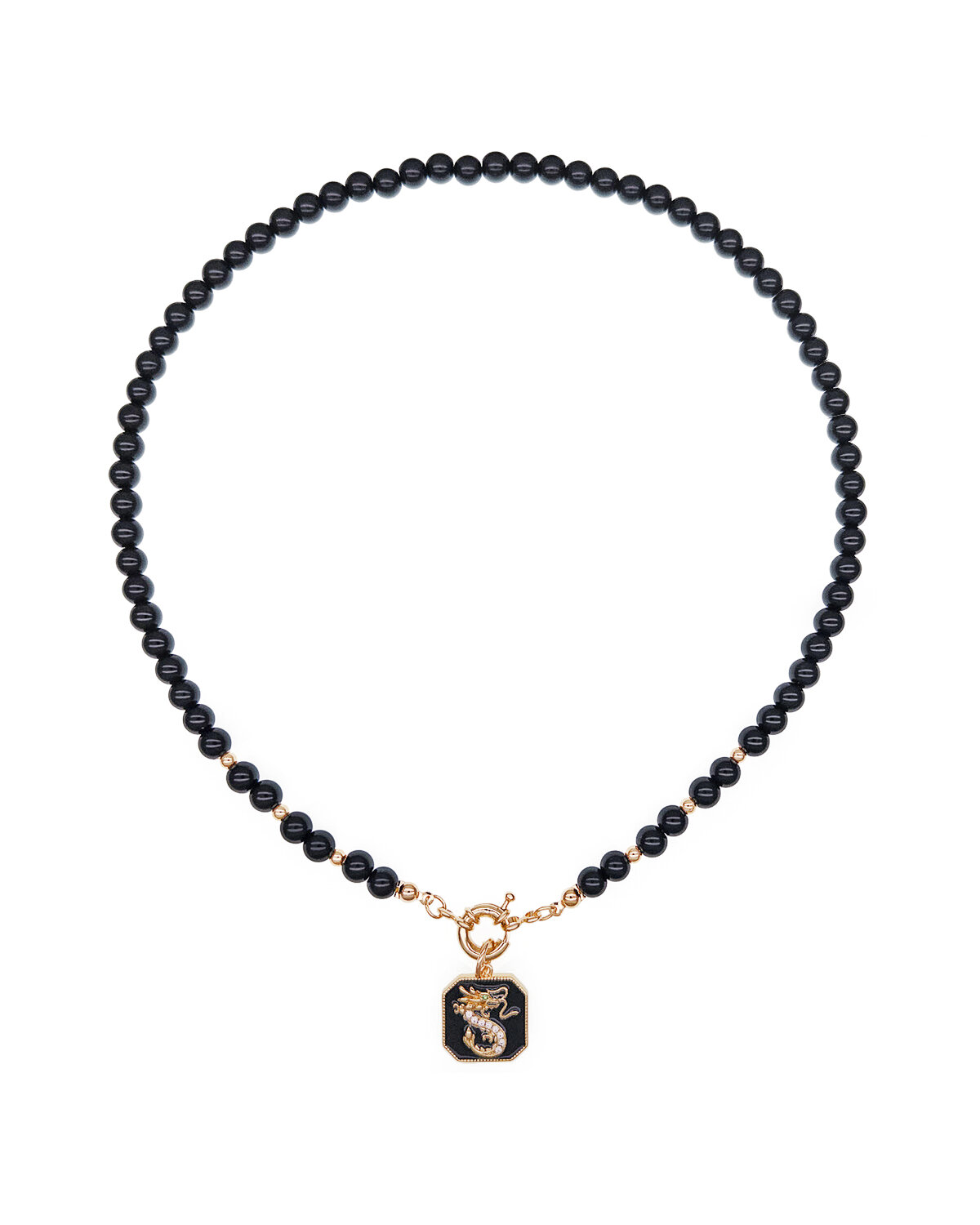 Колье, циркон, гагат