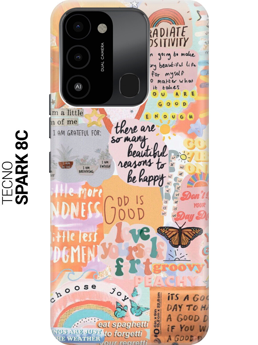 Силиконовый чехол на Tecno Spark 8C / Go 2022 / Техно Спарк 8С / Го 2022 с рисунком "Милые стикеры"