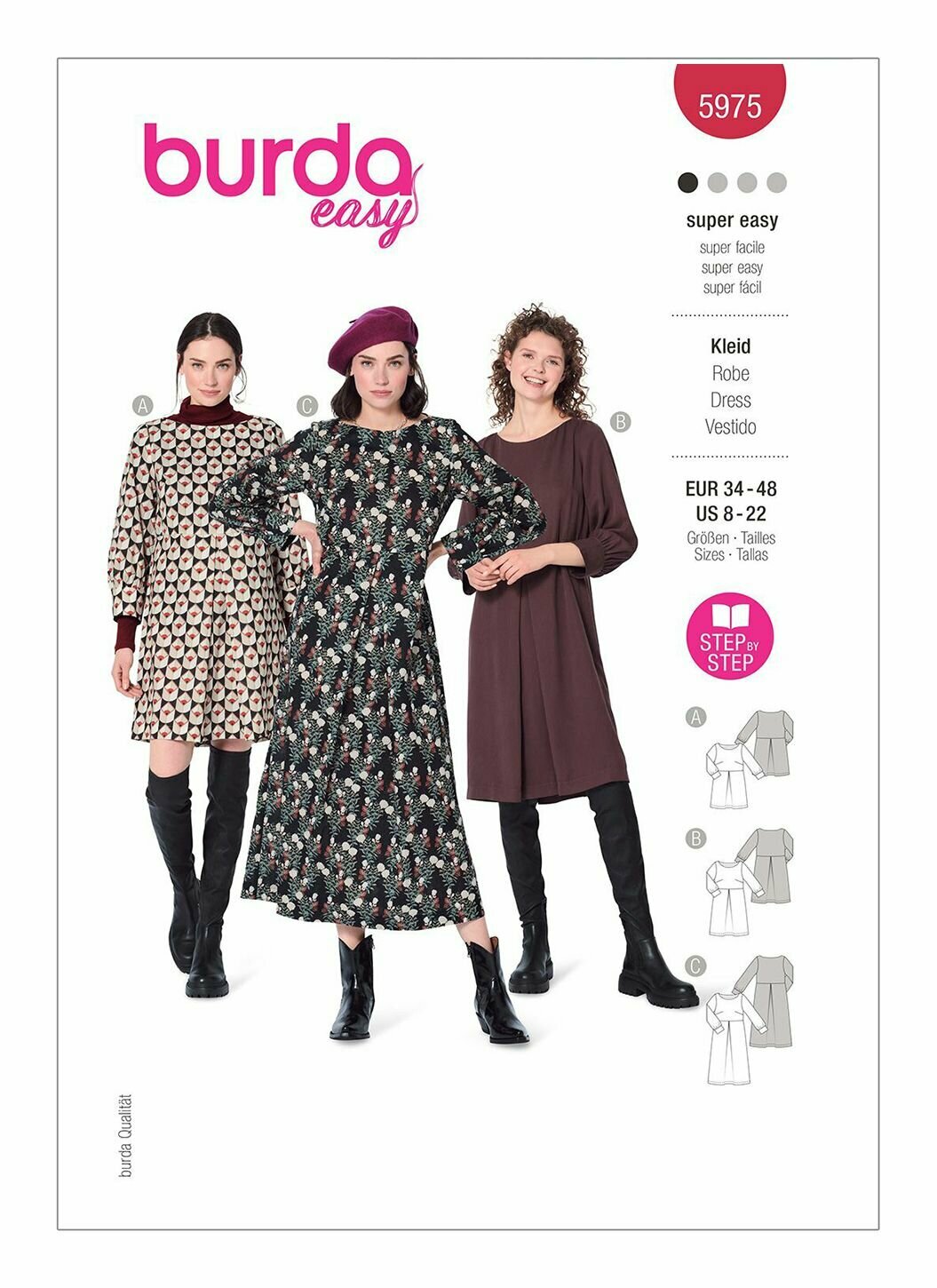 Выкройка BURDA №5975 Платье