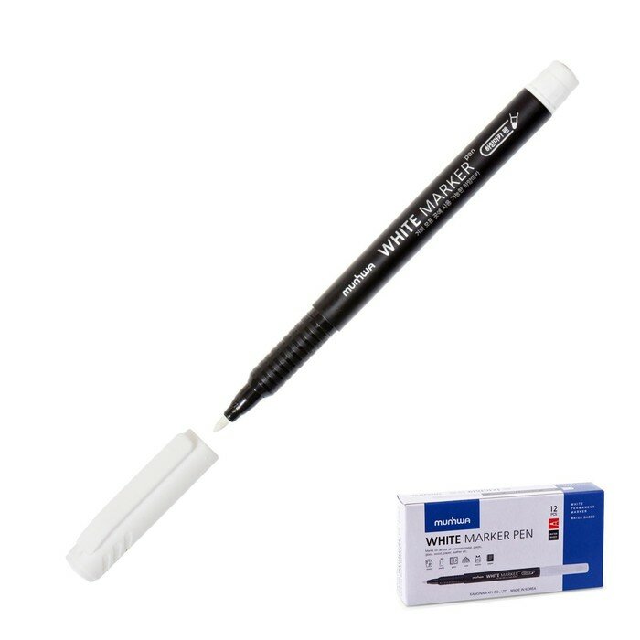 Маркер перманентный MunHwa, белый, узел 1.0 мм