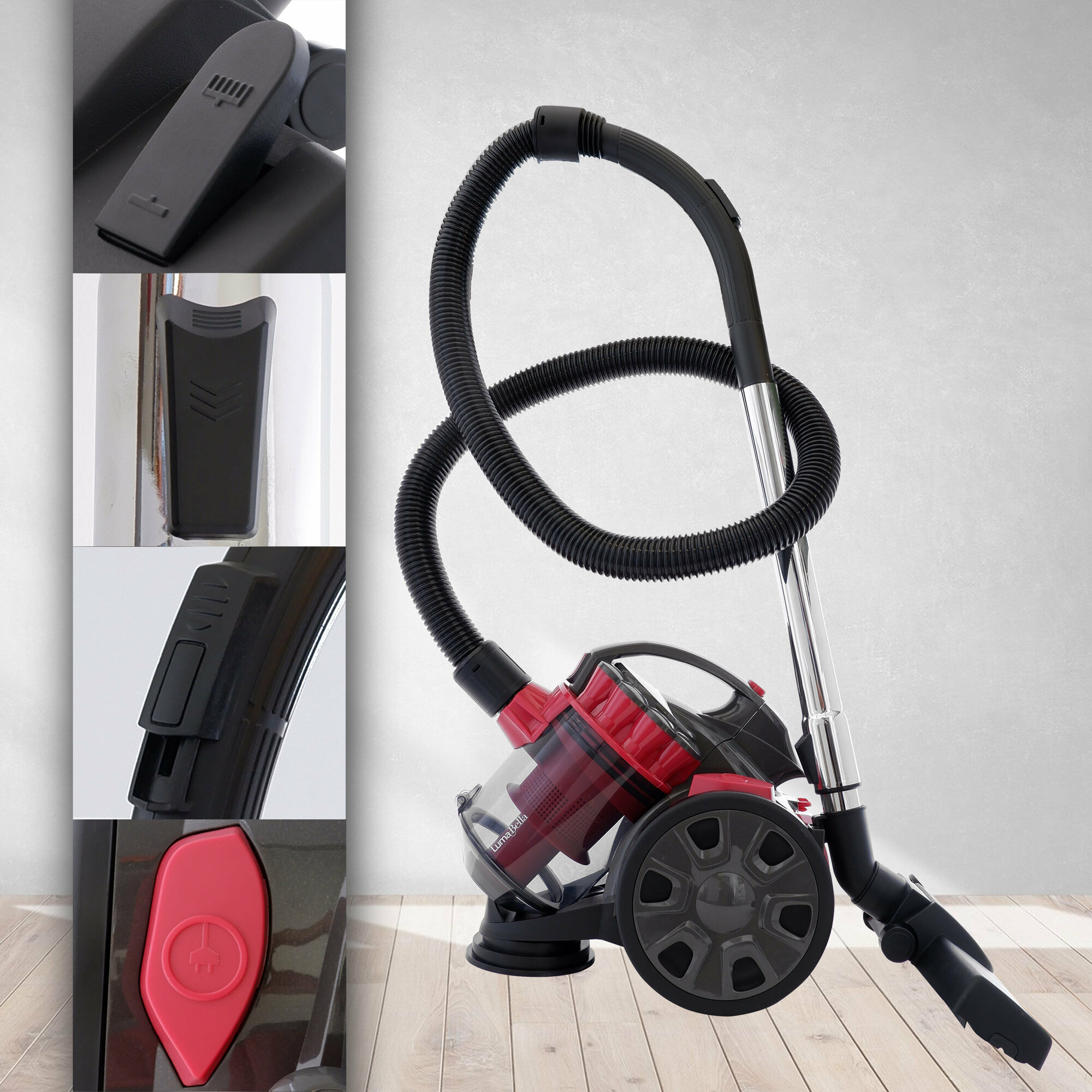 Пылесос, тихий бытовой пылесос, традиционный пылесос, для дома, офиса,2600Вт, 1.5л пылесборник, шнур 5 м, красный, домашний