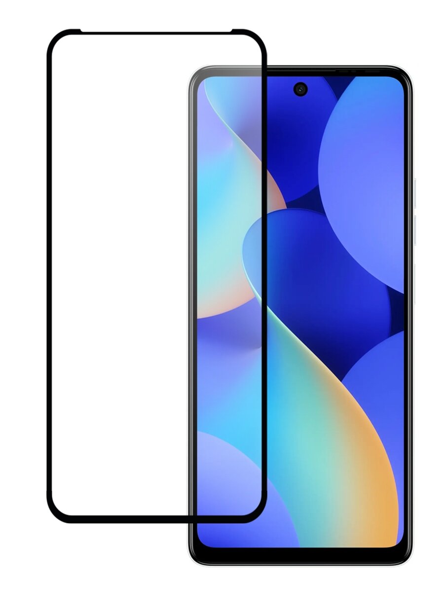 Защитное стекло Full Glue PERO для Tecno Spark 10 Pro (Черный)