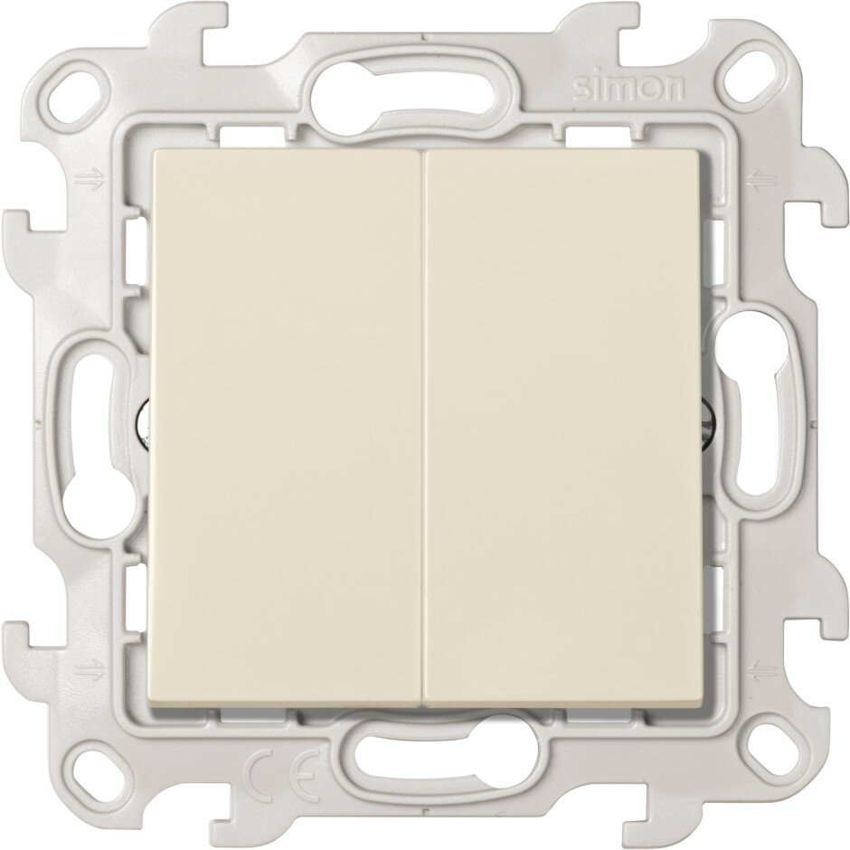 Кнопка звонка двухклавишная Simon 24 Harmonie, слоновая кость