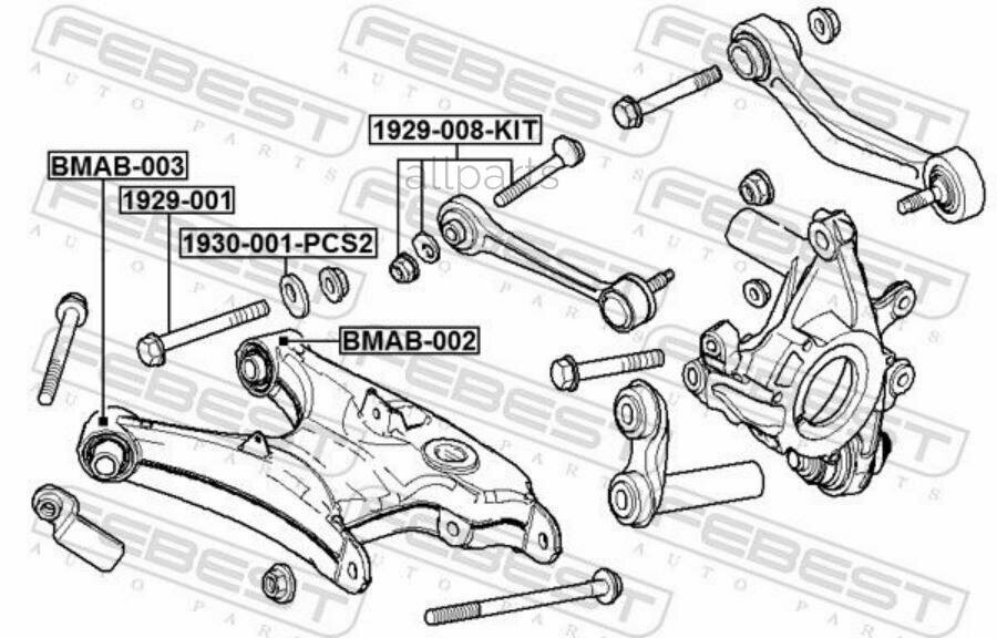 FEBEST 1929-008-KIT Болт эксцентрик BMW X5 E53 98-06
