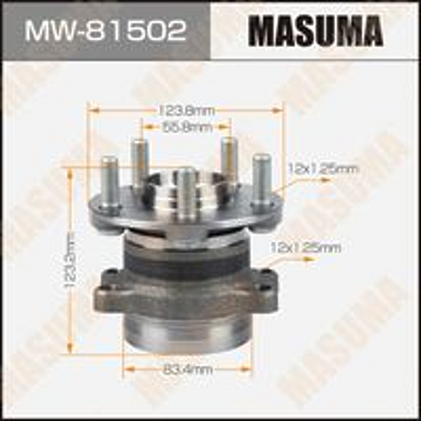 MASUMA MW-81502 (28473FJ000 / 28473FJ020 / 28473FL040) к-кт подшипника ступицы задней в сборе со ступицей\ Subaru
