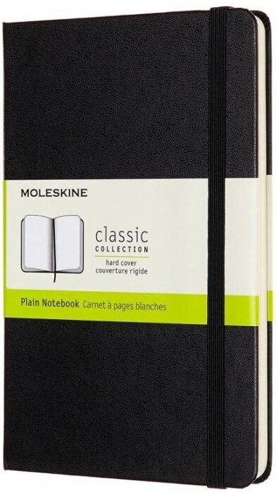 Moleskine QP052 Блокнот moleskine classic, medium 115x180 мм, 240 стр, нелинованный твердая обложка, черный