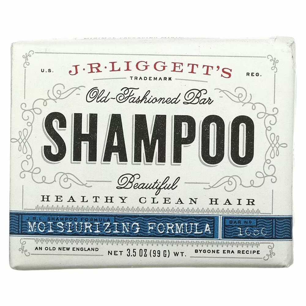 J.R. Liggett's, Old-Fashioned Shampoo Bar, увлажняющая формула, 99 г (3,5 унции)