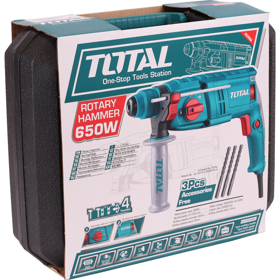 Перфоратор TOTAL SDS+ 650Вт — фото 1
