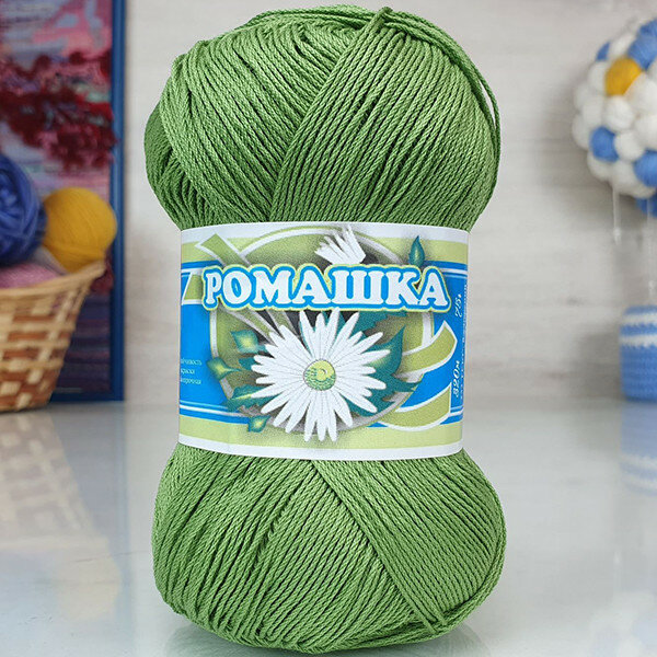 Пряжа ПНК им. Кирова ромашка 4404 св. зелень (4 мотка)