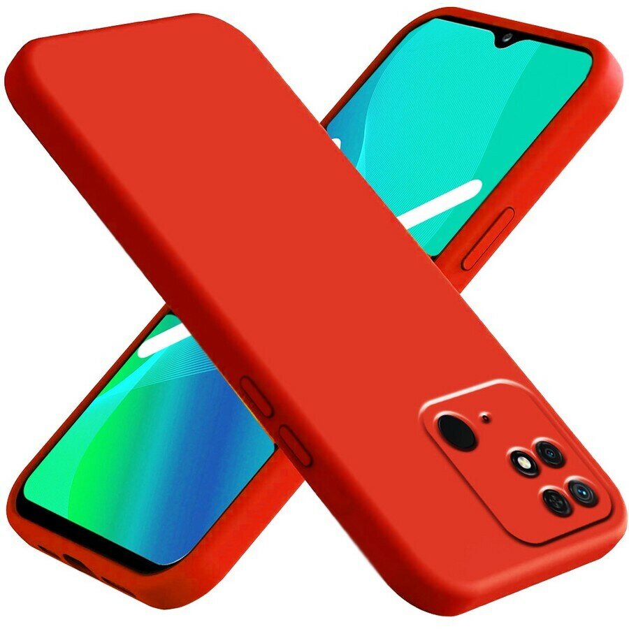 Силиконовая накладка Silky soft-touch для Xiaomi Redmi 10C красный
