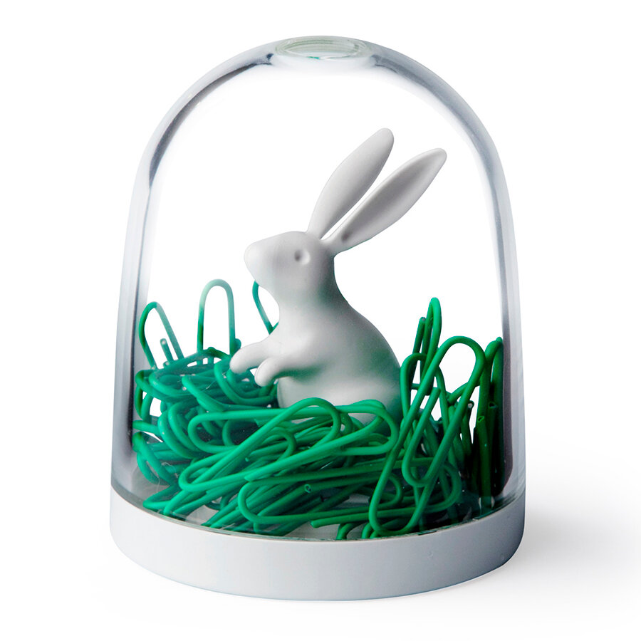 Держатель для скрепок Bunny in the field, Qualy, QL10130-WH
