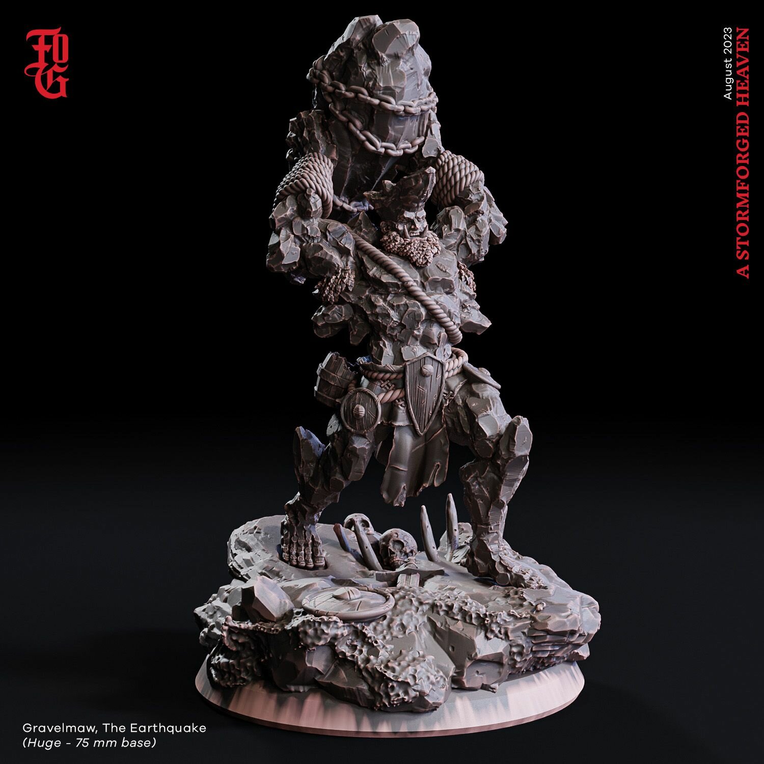 Миниатюра D&D "Гравэлмау, Землетрясение (Каменный гигант)" 32 мм (DnD, Dungeons & Dragons, ДнД, Подземелья и Драконы, Pathfinder)