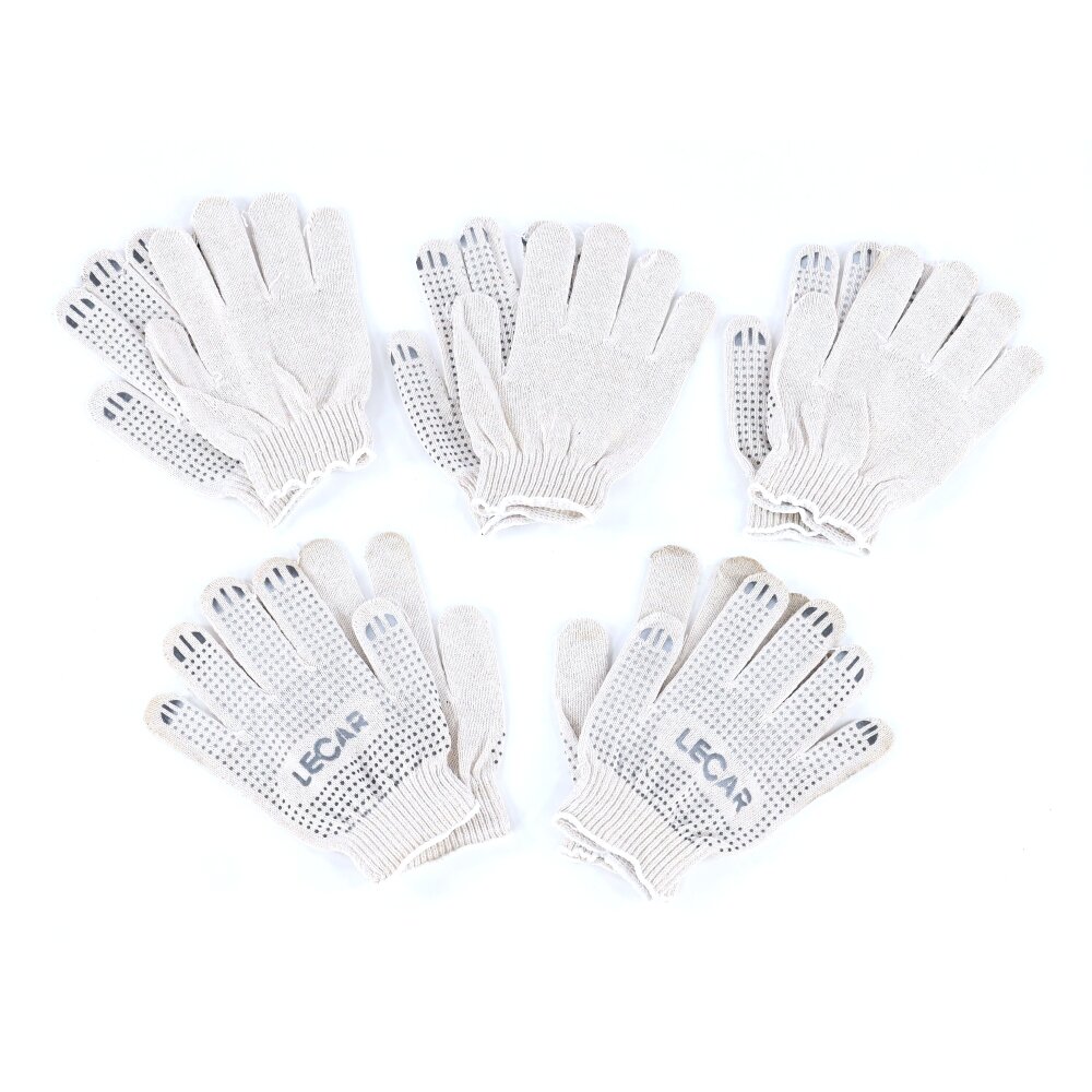 Перчатки с ПВХ покрытием, плотные 5 пар (10/4) LECAR