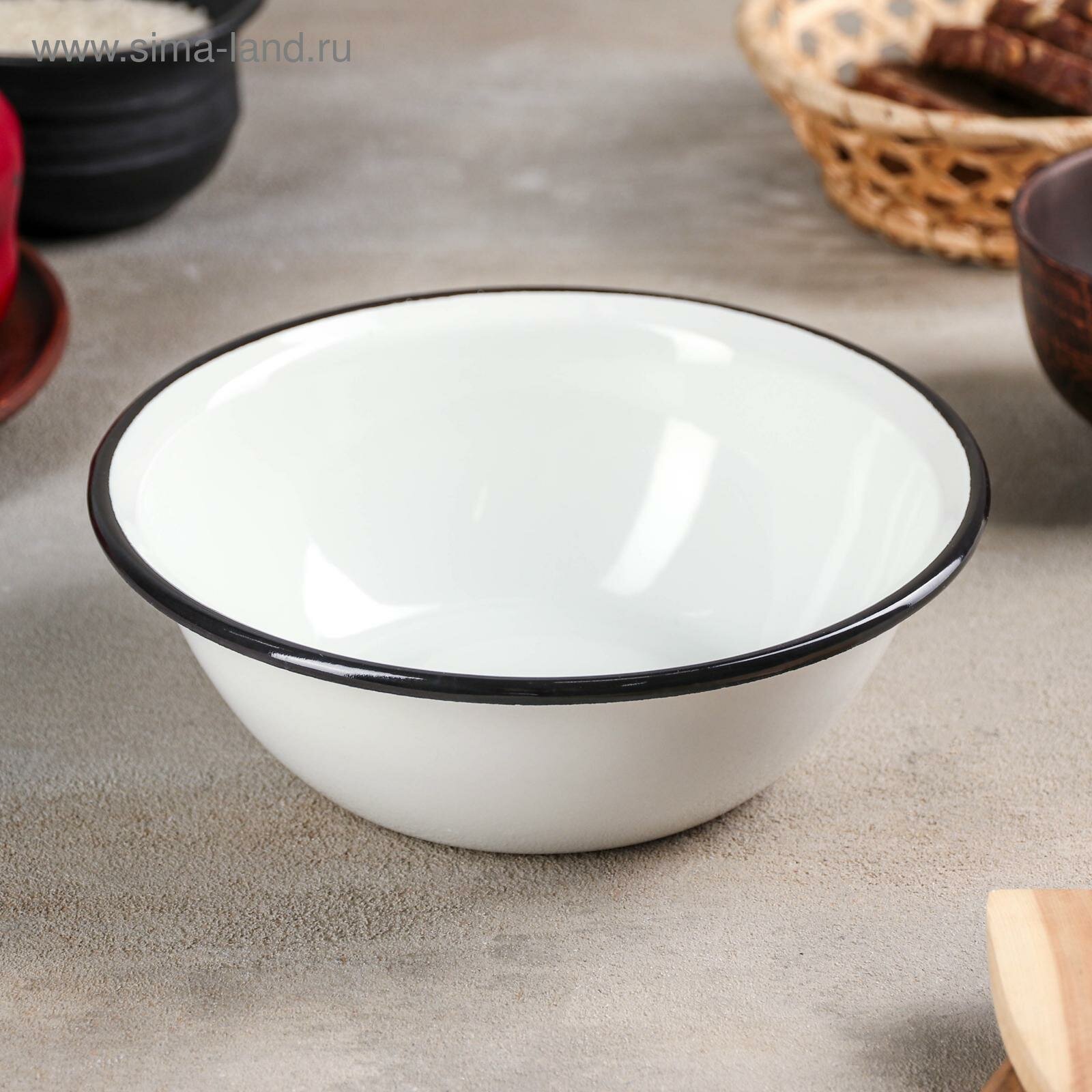 Миска эмалированная, 800 мл, без деколи, белая