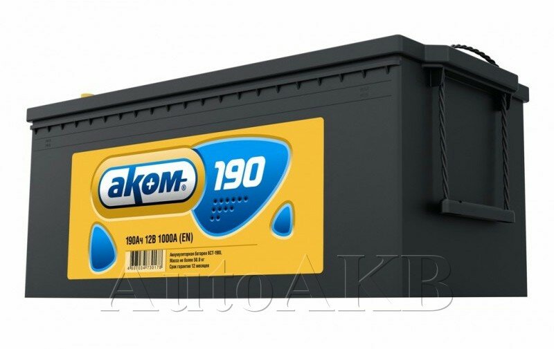 Аккумулятор АКОМ 6СТ-190 прям. 513x223x215