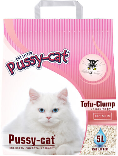 Наполнитель Pussy-Cat Premium Tofu-Clump комкующийся соевый для взрослых кошек (5 л/3 кг х 3 шт)