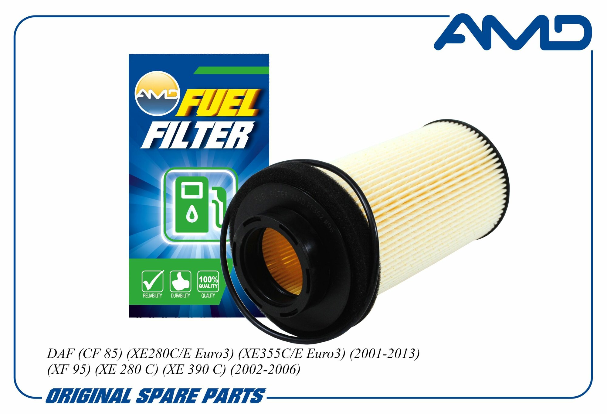 Фильтр топливный AMD FF362 1784782 для DAF CF/XF 85/95, бумага