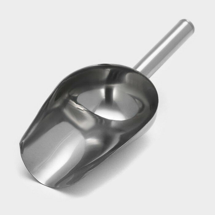 Совок для льда и сыпучих продуктов, 260 мл, 24×9 см, нержавеющая сталь, хромированный