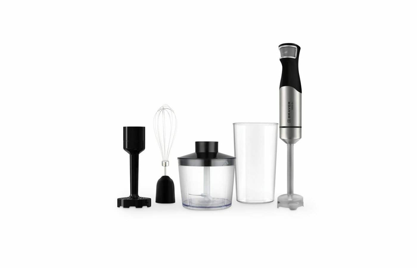 Блендер BRAYER BR 1254, погружной, 1000Вт, с насадками для пюре и измельчителем