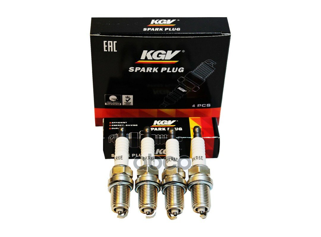 Свеча зажигания KGV Spectra 1.5-1.8, Rio II DOHC, Nexia DOHC, Mazda, Honda, Toyota, Logan, Largus KGV арт. BKR6E - высокое