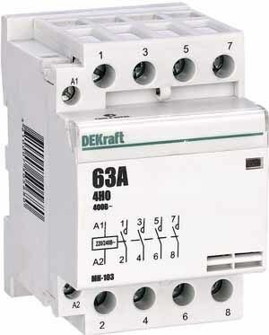 Модульный контактор DEKraft МК103 4НО 63А 230В1113418 18088DEK