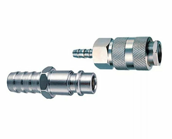 Набор пневматический Fubag муфта-елочка 6мм+штуцер-елочка 6мм+обжимн. кольца 2шт 6х11мм Муфта6+штуцер6+обж. кольца 180420В