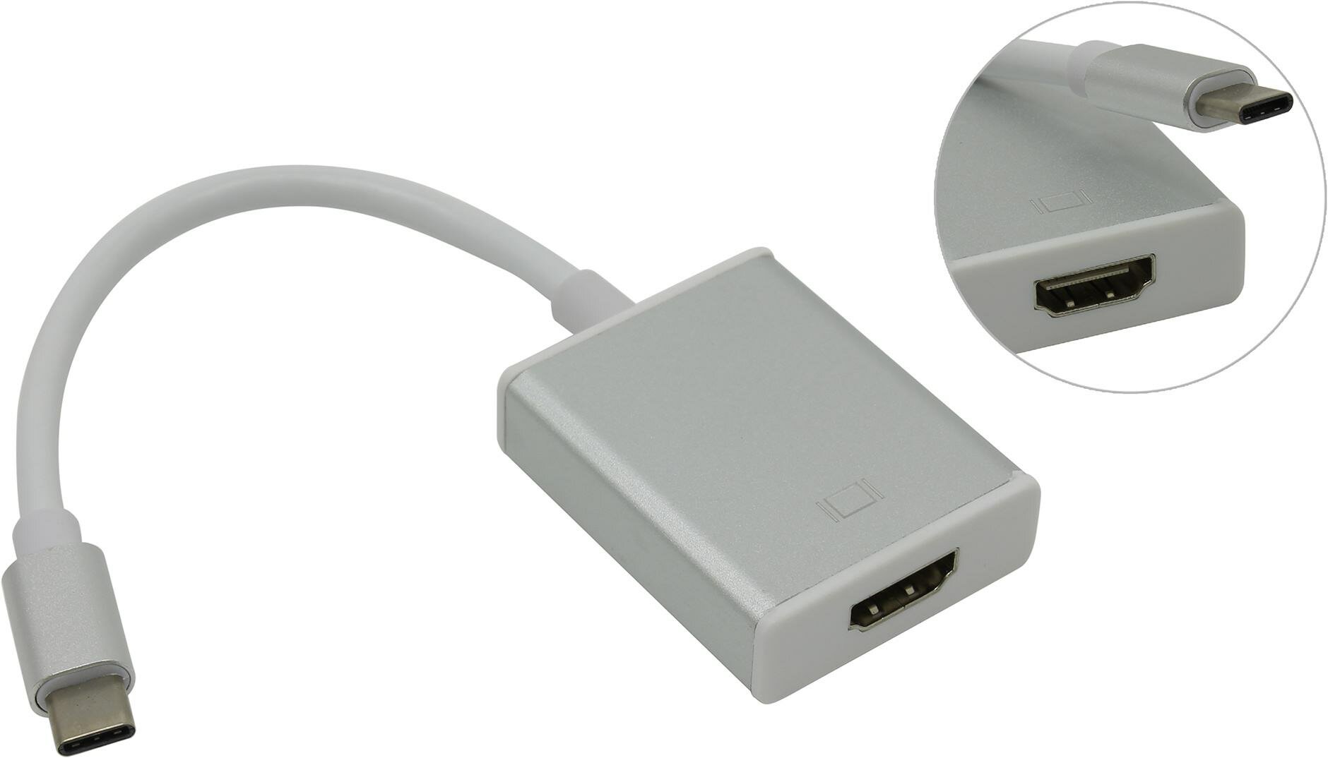 Кабель-адаптер B&P "Cable Collection", USB-C->HDMI, 0,2 м, белый
