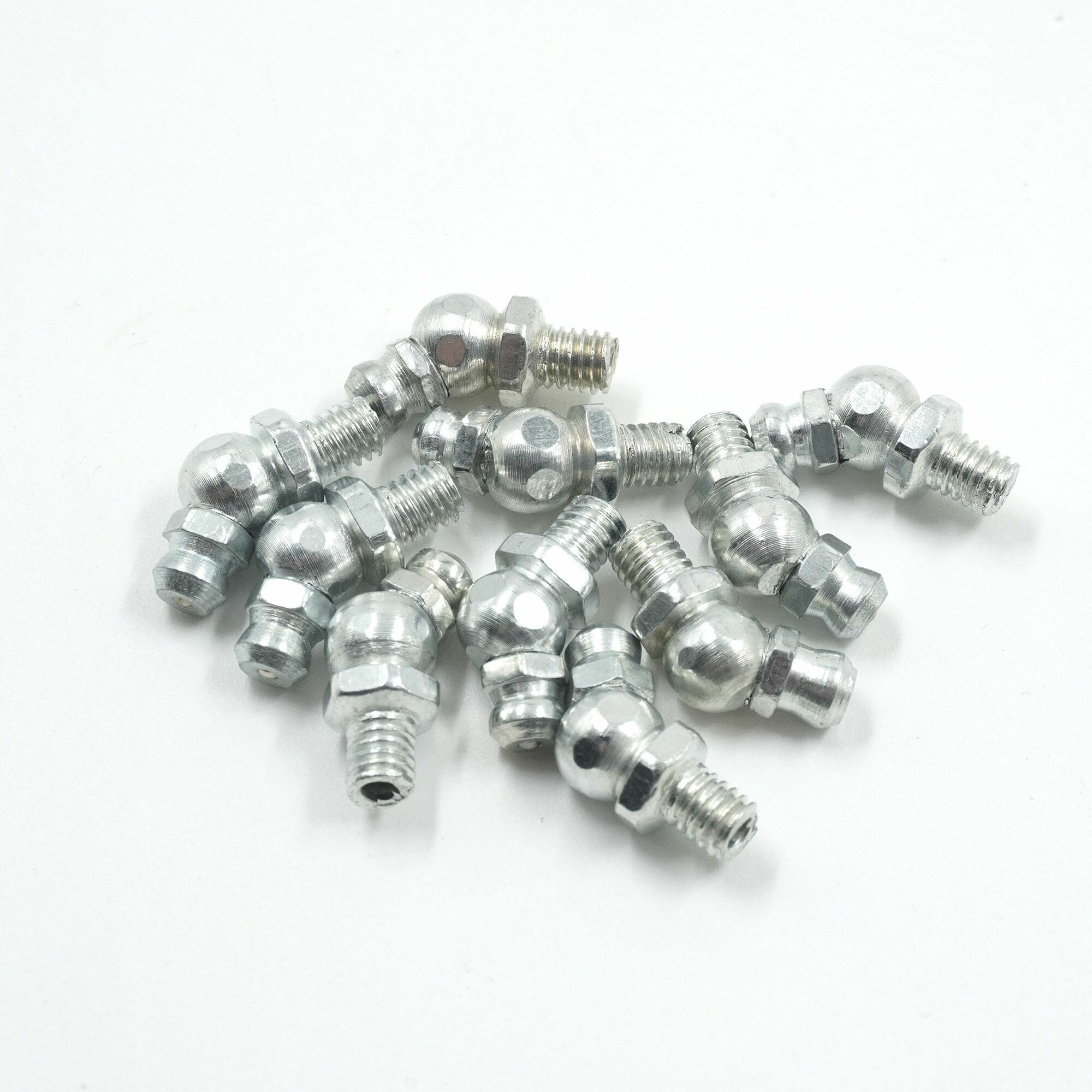 Пресс-масленка (тавотница) угловая 45гр. М6 оцинкованная сталь (упак. 10 шт)